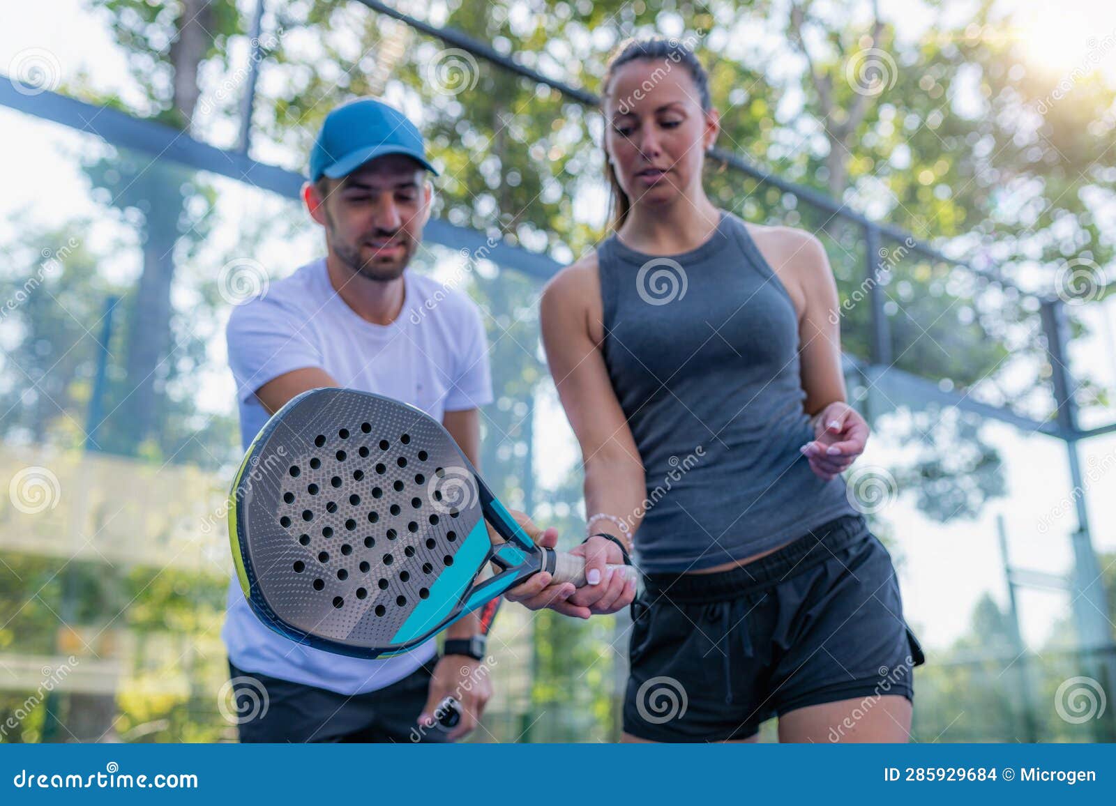 Padel Training with a Padel Trainer Stock Photo - Image of improve ...