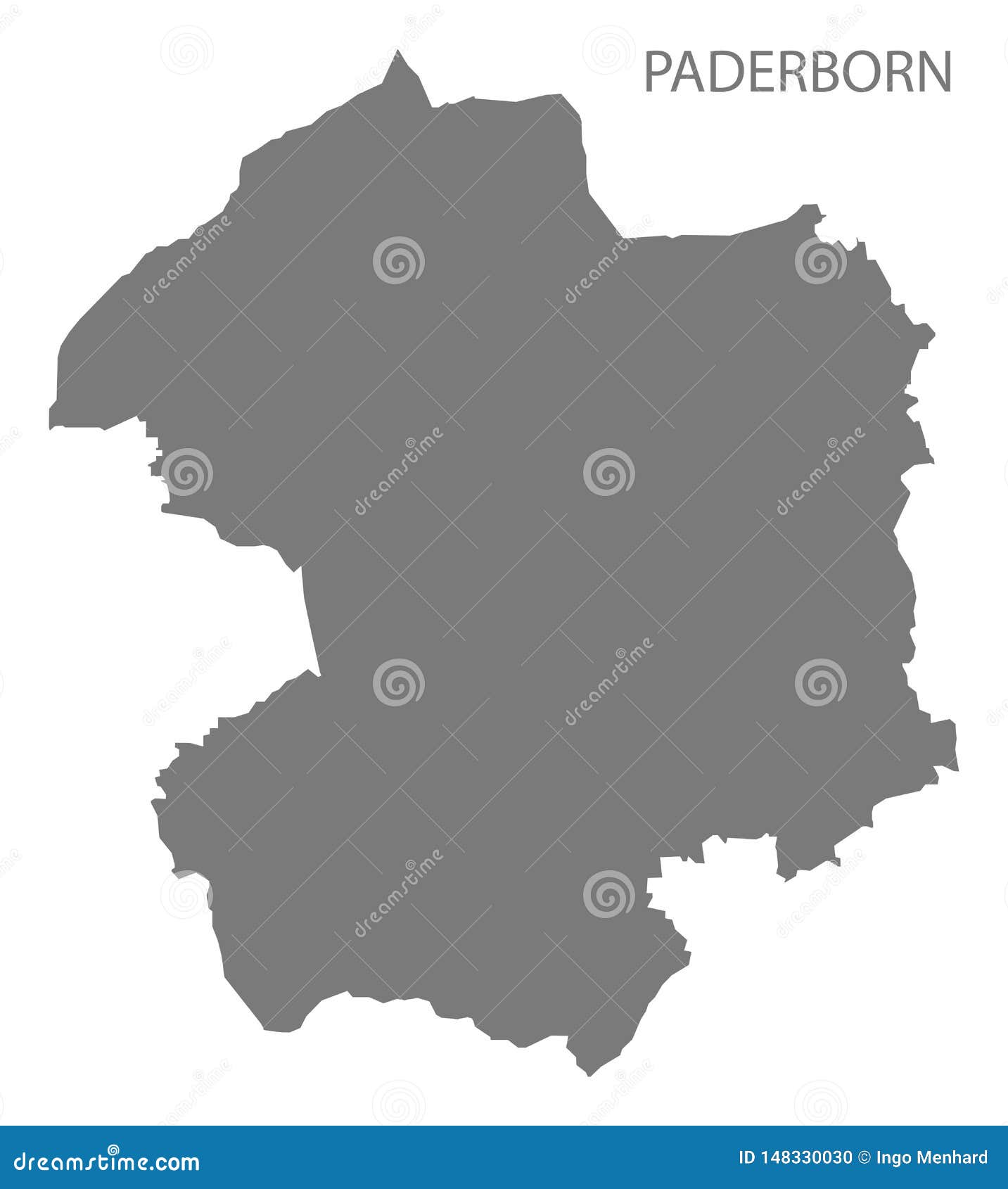 Paderborn Grey County Map of North Rhine-Westphalia DE Stock Vector ...
