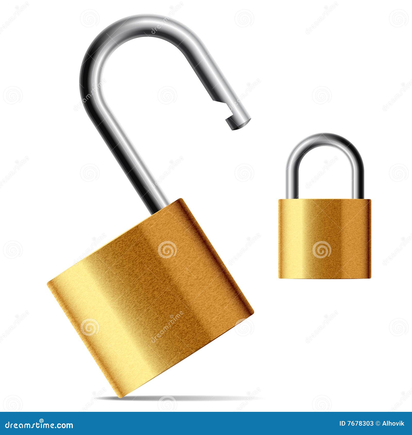 Padlock stock vector. Illustration of shape, design, reflection - 7678303