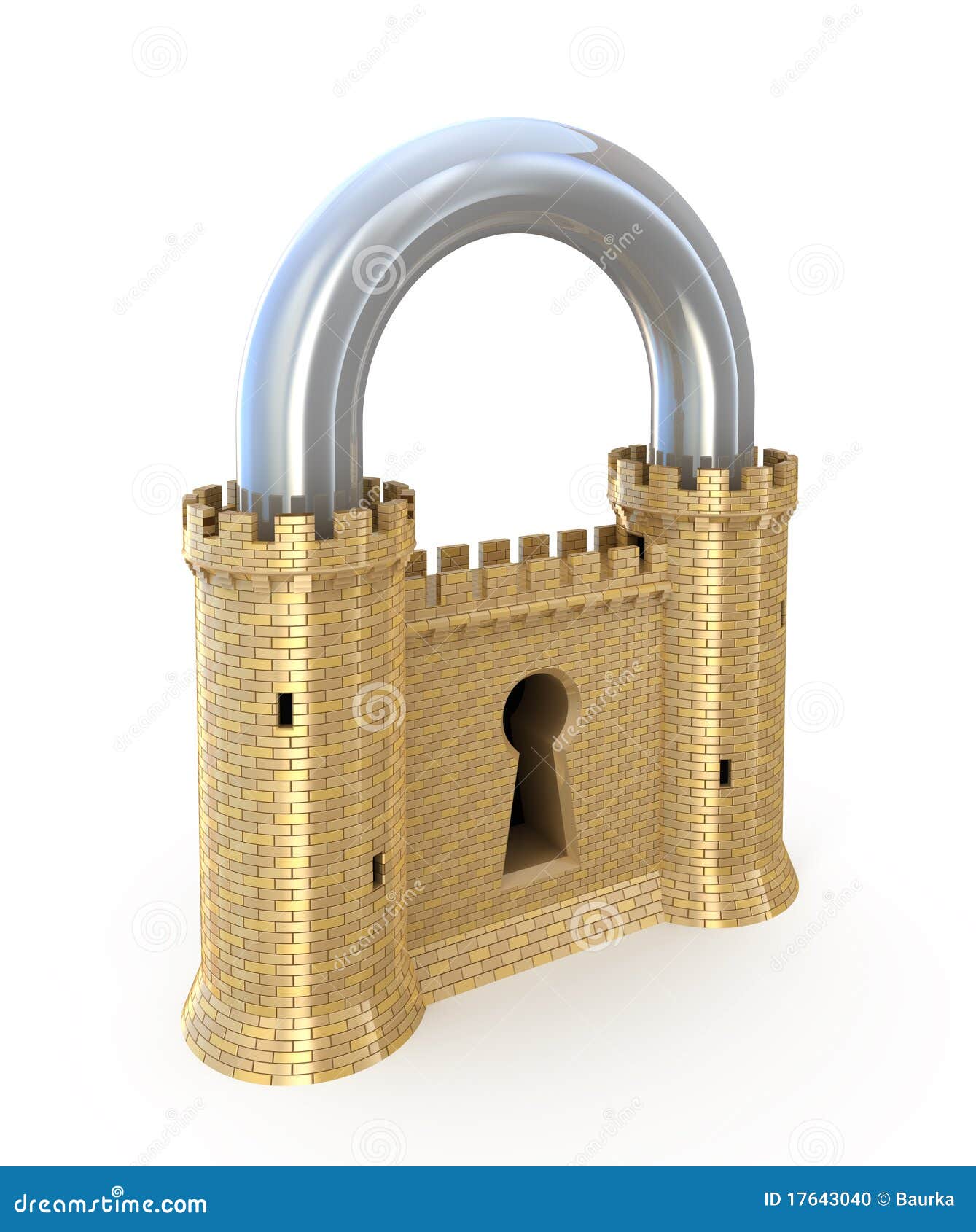 Padlock as fortress stock illustration. Illustration of safety - 17643040
