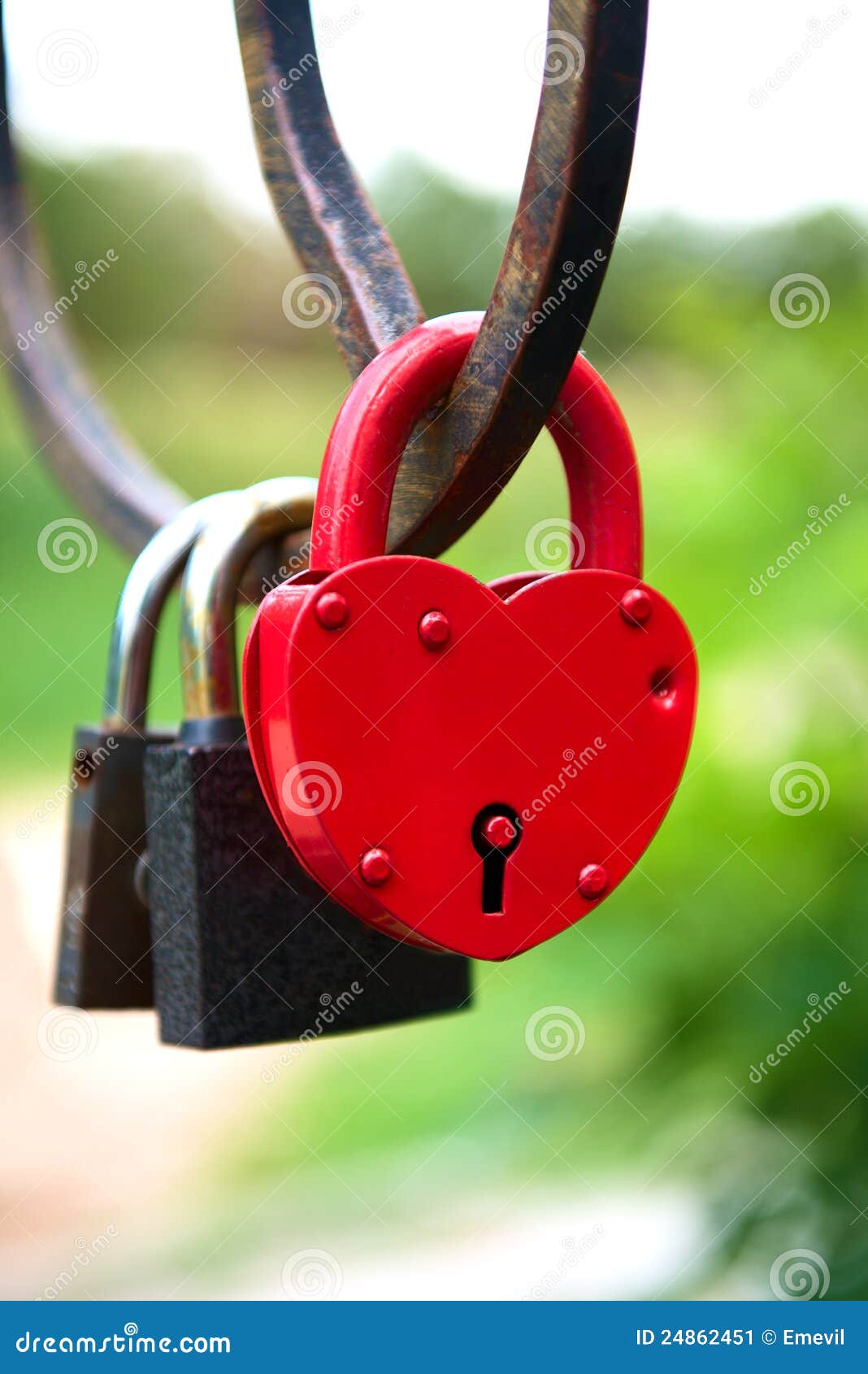 Padlock As a Heart on the Bridge Stock Image - Image of horror, door ...