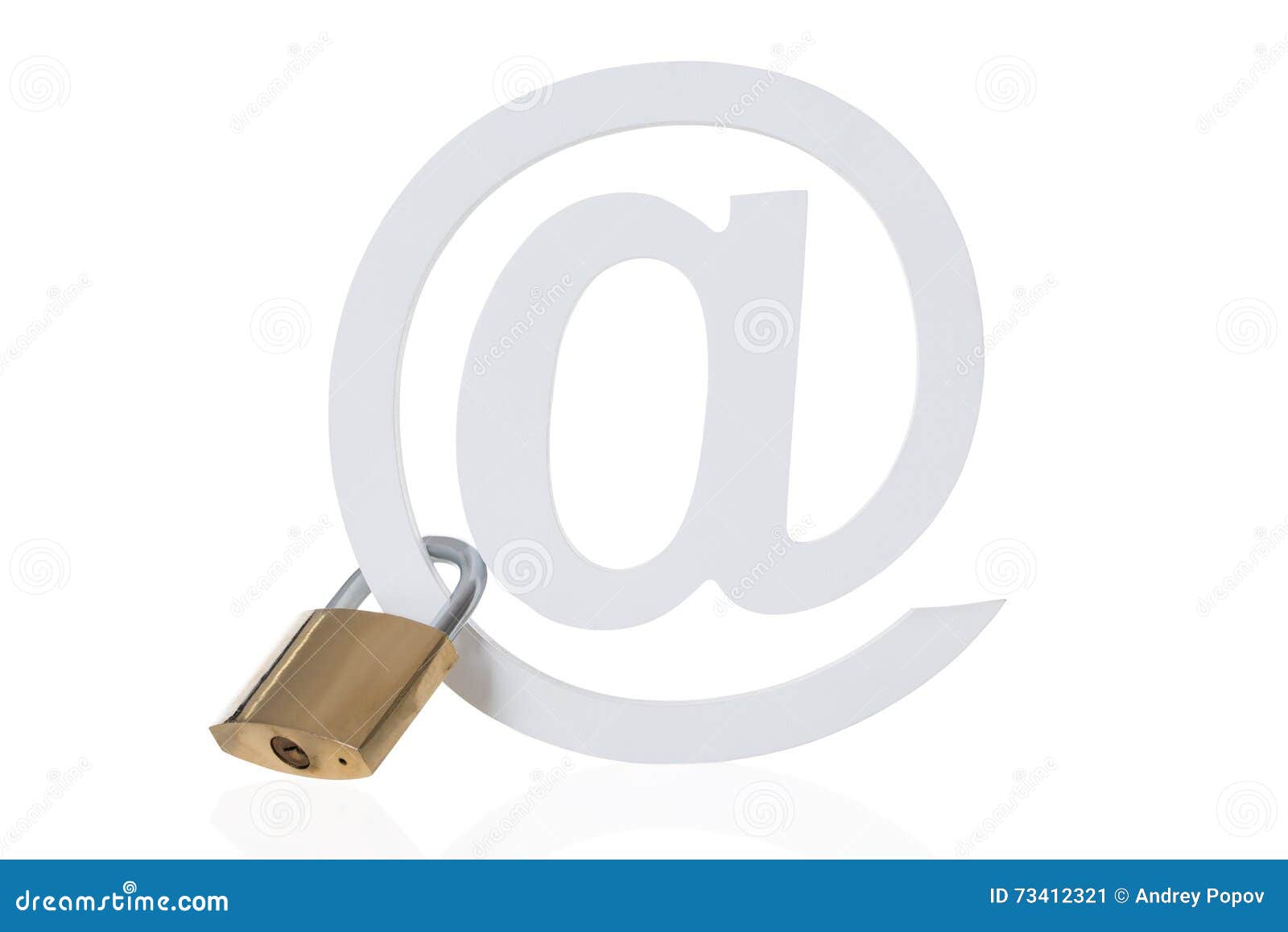 Padlock Attached To Email Symbol Stock Image - Image of commerce ...