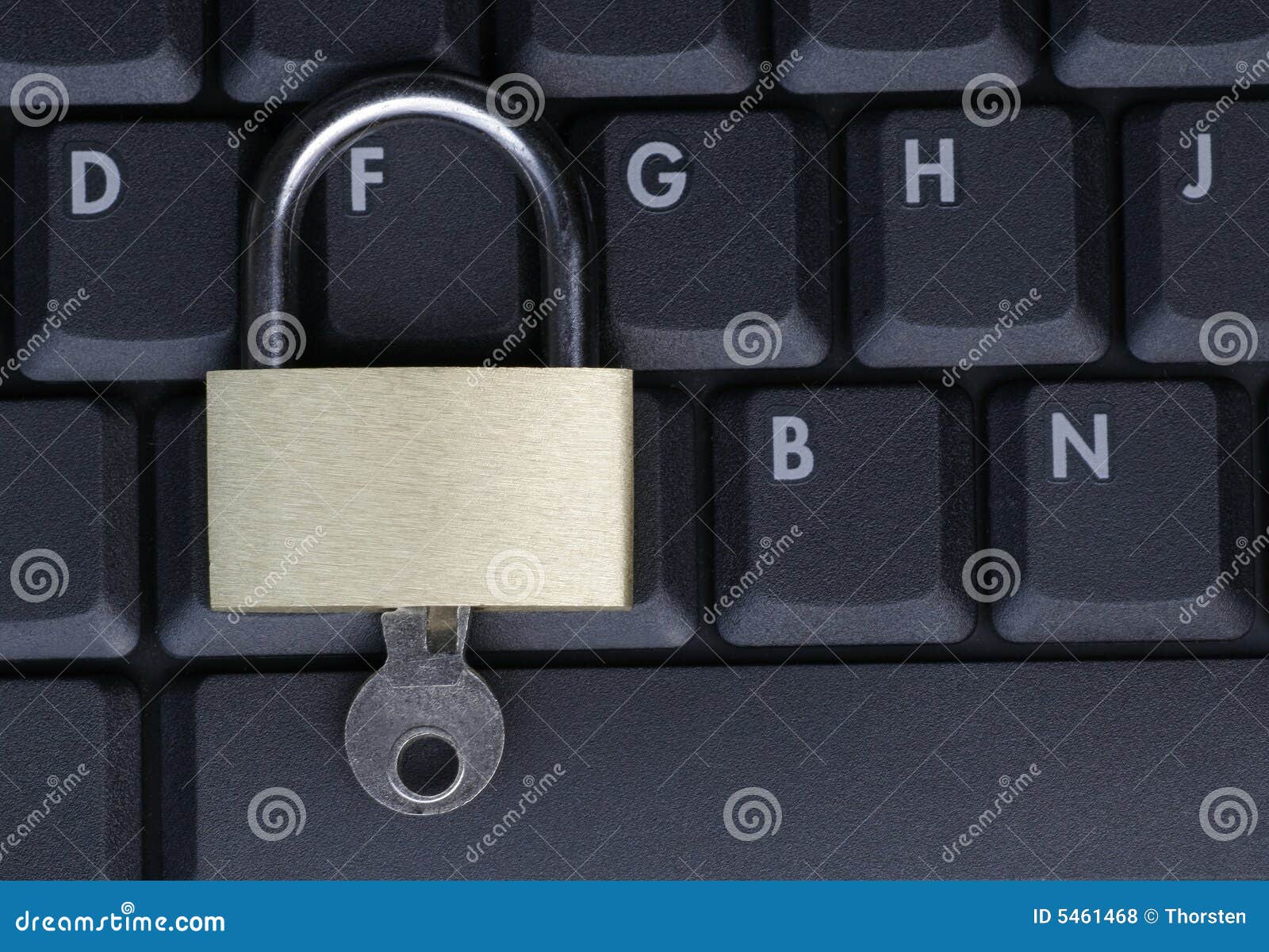 Padlock on Black Laptop Keyboard Stock Photo - Image of protect, golden ...
