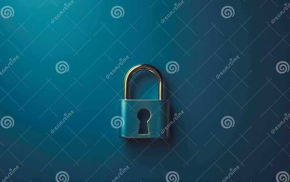 Padlock on Blue Background. Access Control and Security Authentication ...