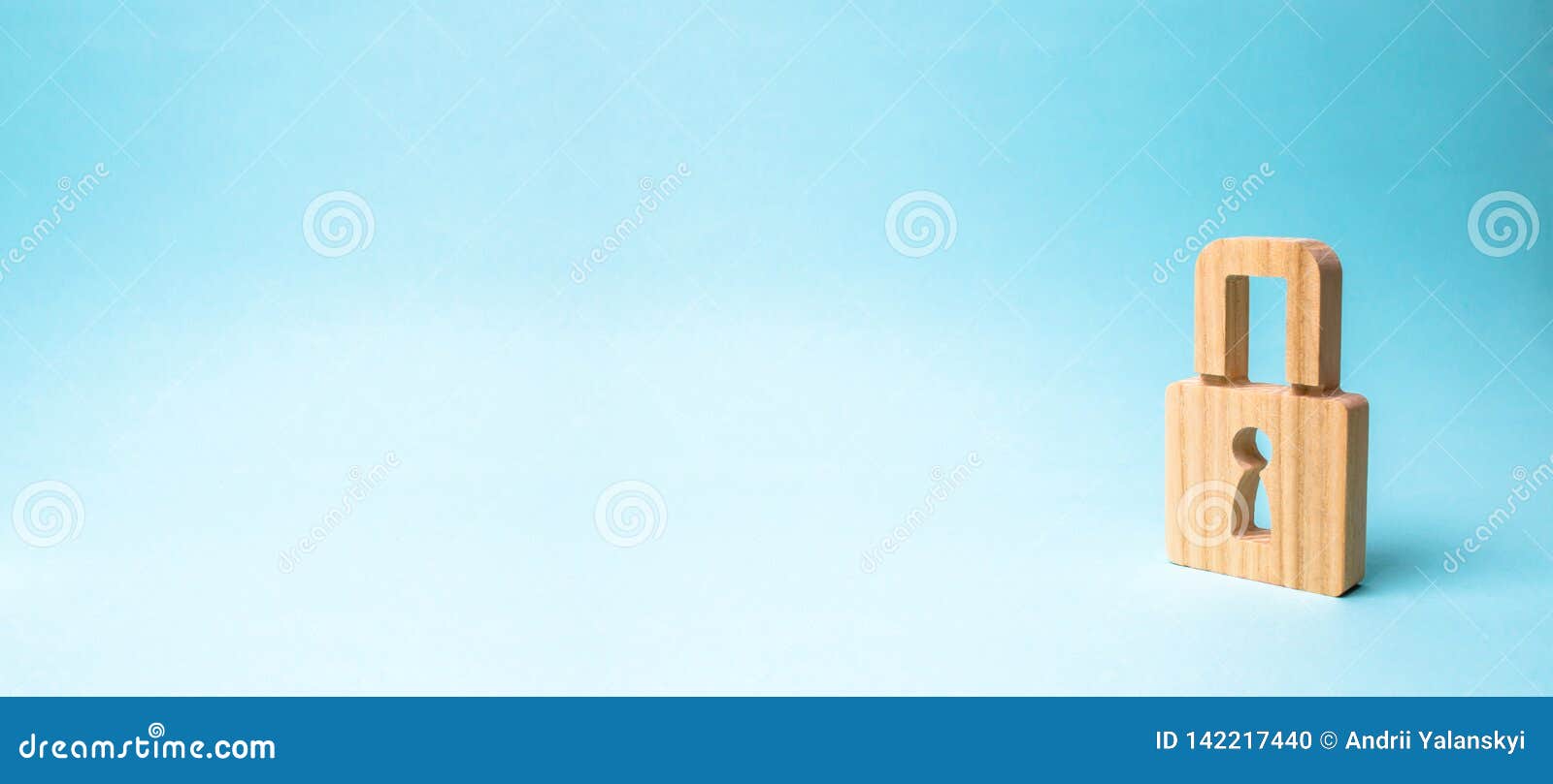A Padlock on a Blue Background. Information Safty. Concept of the ...