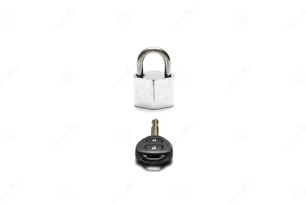 Padlock and car key stock photo. Image of security, steal - 54172178