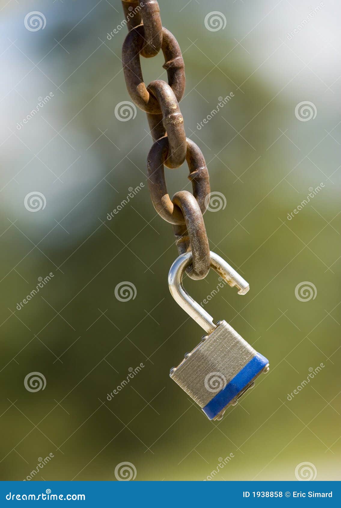 Padlock on chain stock photo. Image of freedom, released - 1938858