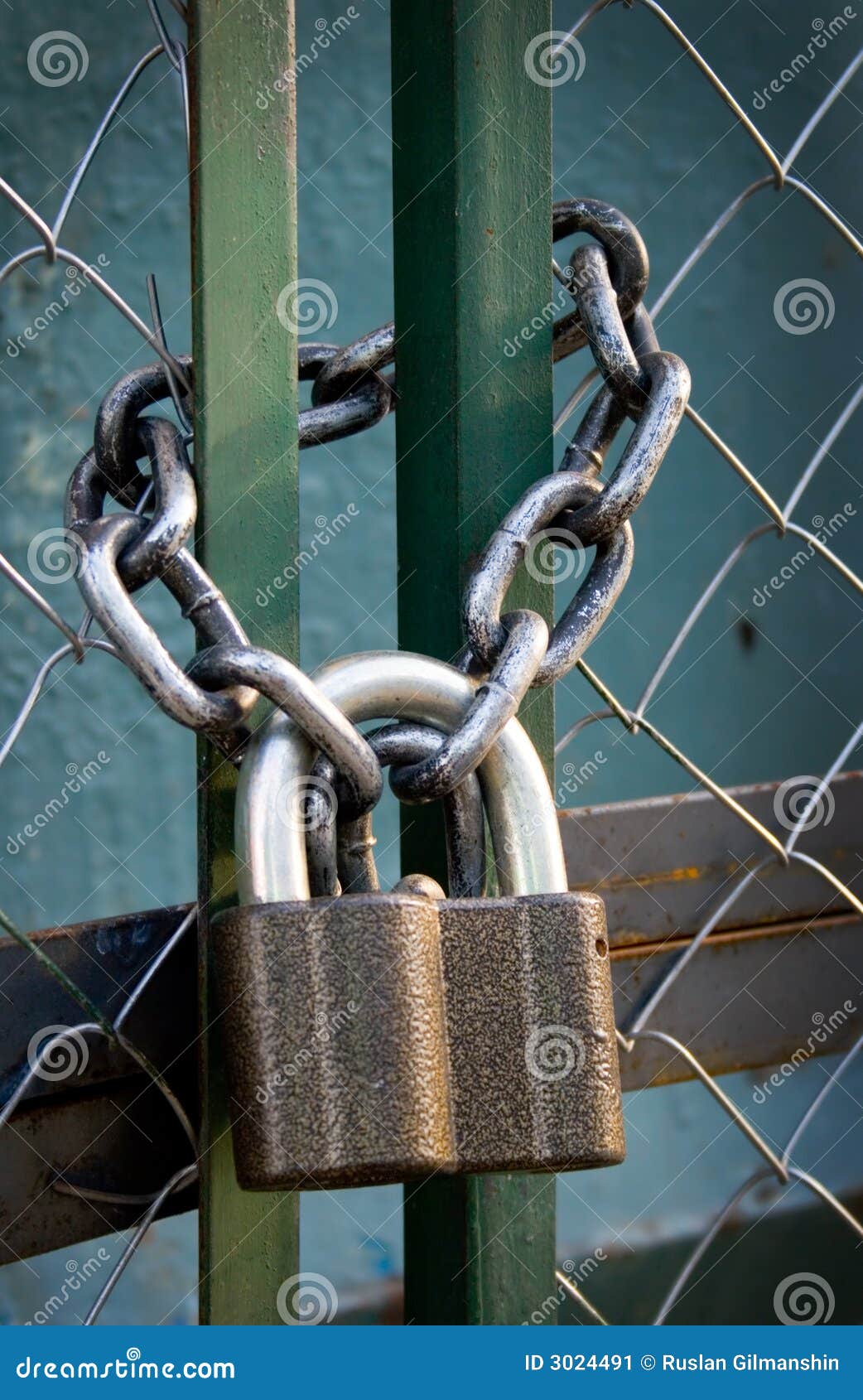 Padlock with chain stock image. Image of chain, locked - 3024491