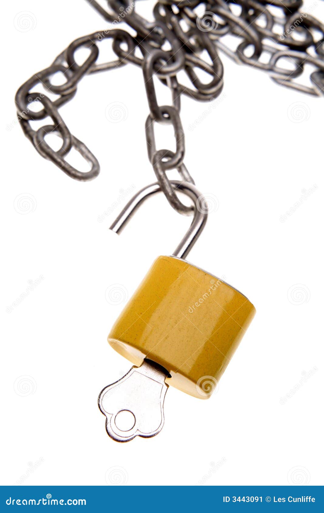 Padlock and chain stock image. Image of steel, open, strength - 3443091