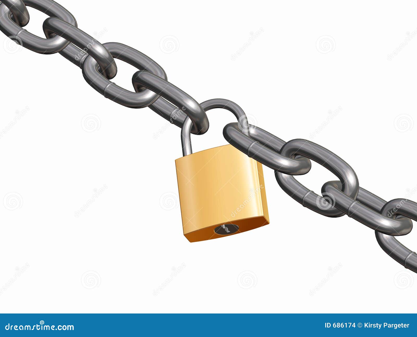 Padlock and chain stock illustration. Illustration of link - 686174