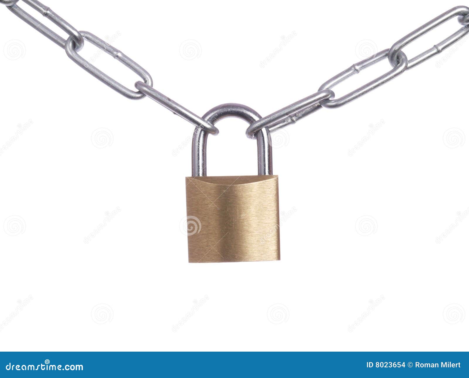 Padlock with chain stock photo. Image of metal, lock, white - 8023654