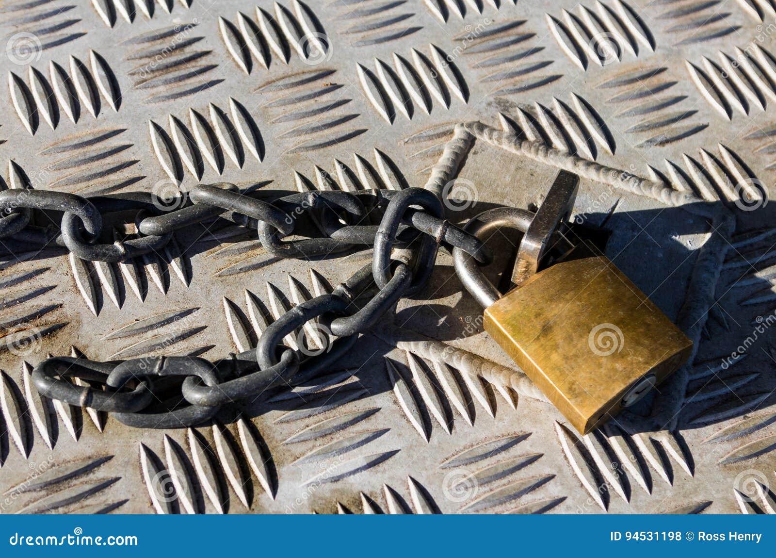Padlock and Chain stock photo. Image of lock, padlock - 94531198
