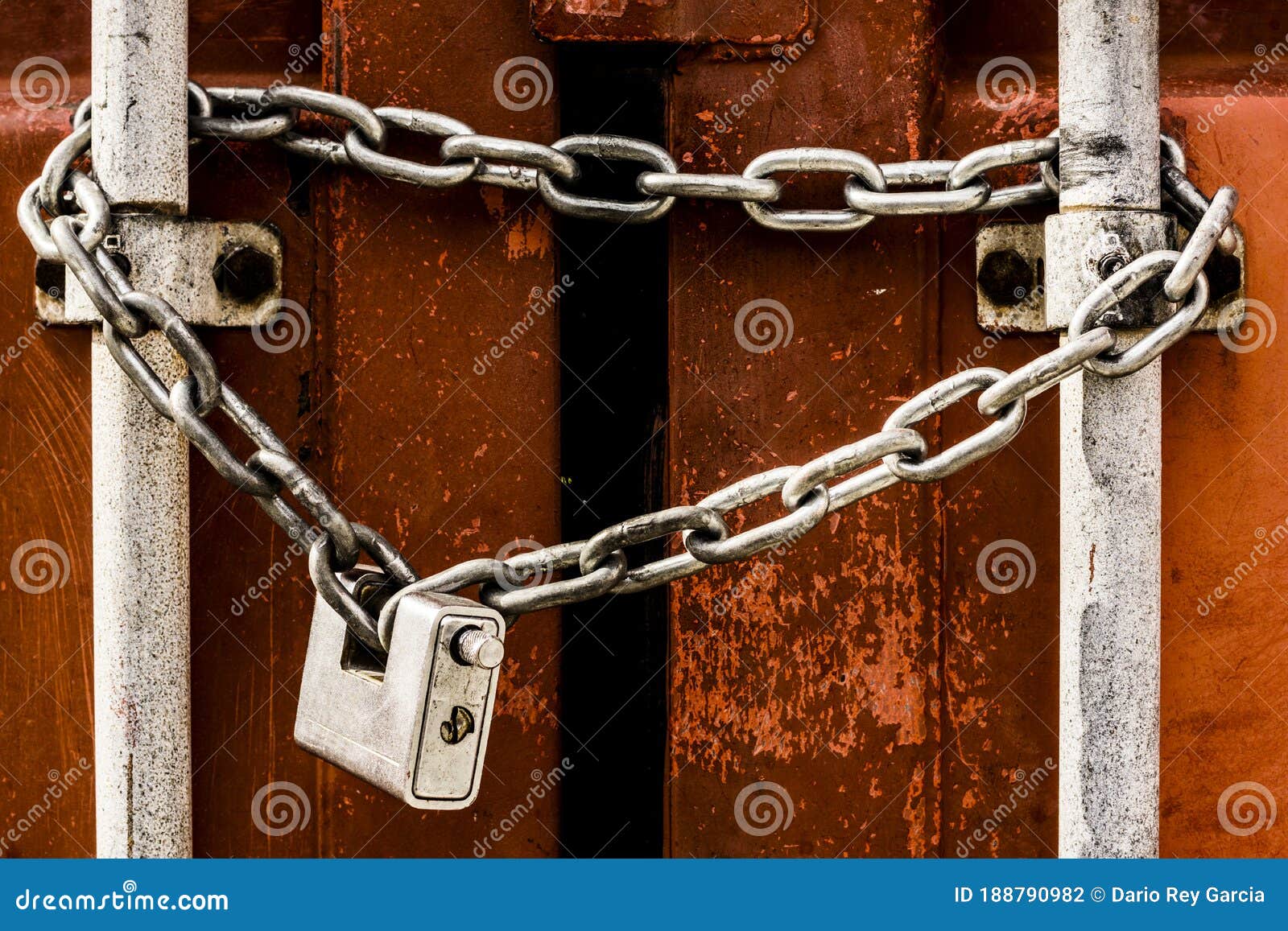 Chain Closing a Cargo Container Stock Photo - Image of beautiful, rust ...