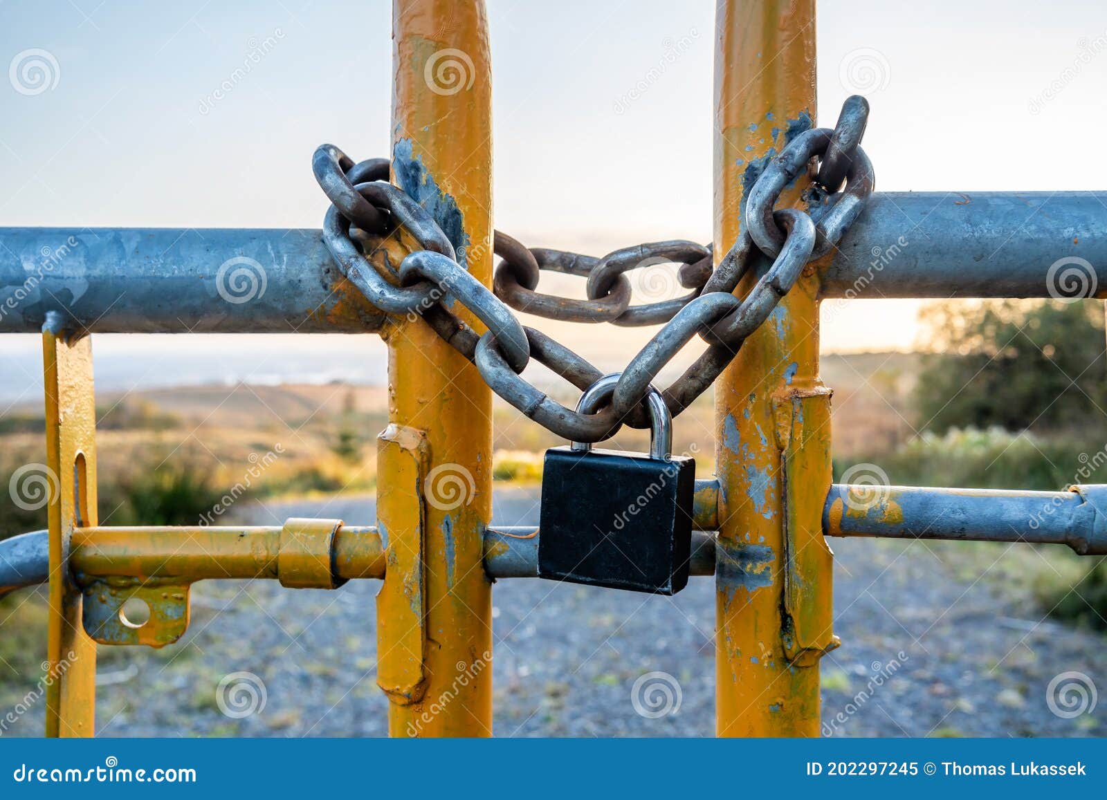 Padlock and Chain at Gate in Wild Ireland Stock Image - Image of ...