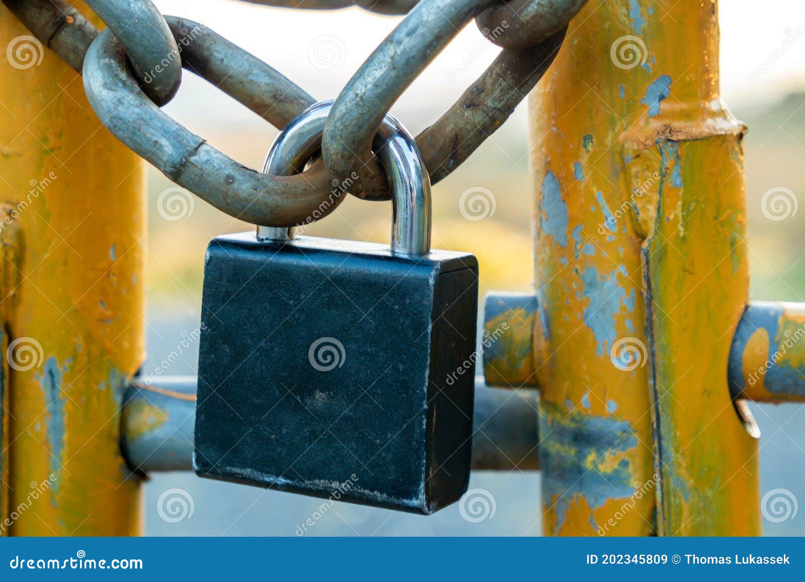 Padlock and Chain at Gate in Wild Ireland Stock Image - Image of ...