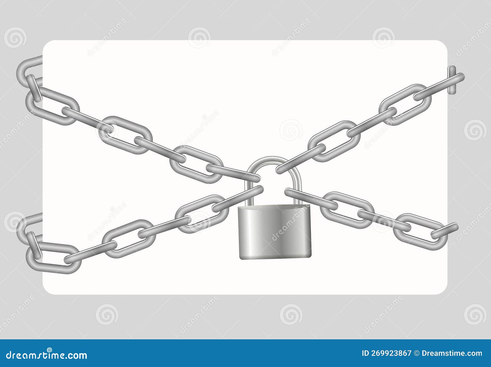 Padlock and Chain. Gray Metal Chain and Padlock, Handcuffed Card ...