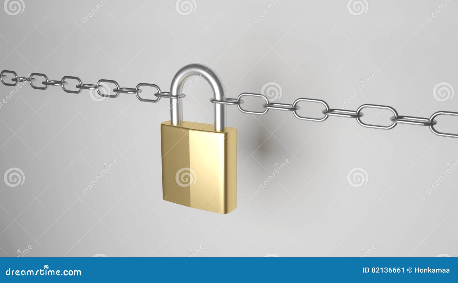 Padlock on chain. stock illustration. Illustration of chains - 82136661