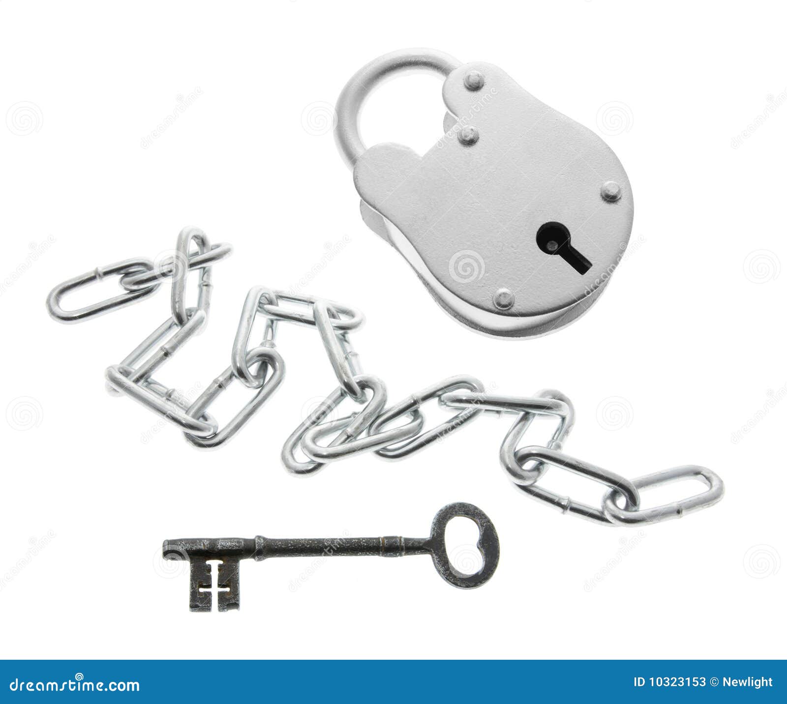 Padlock, Chain and Key stock image. Image of lock, skeleton - 10323153