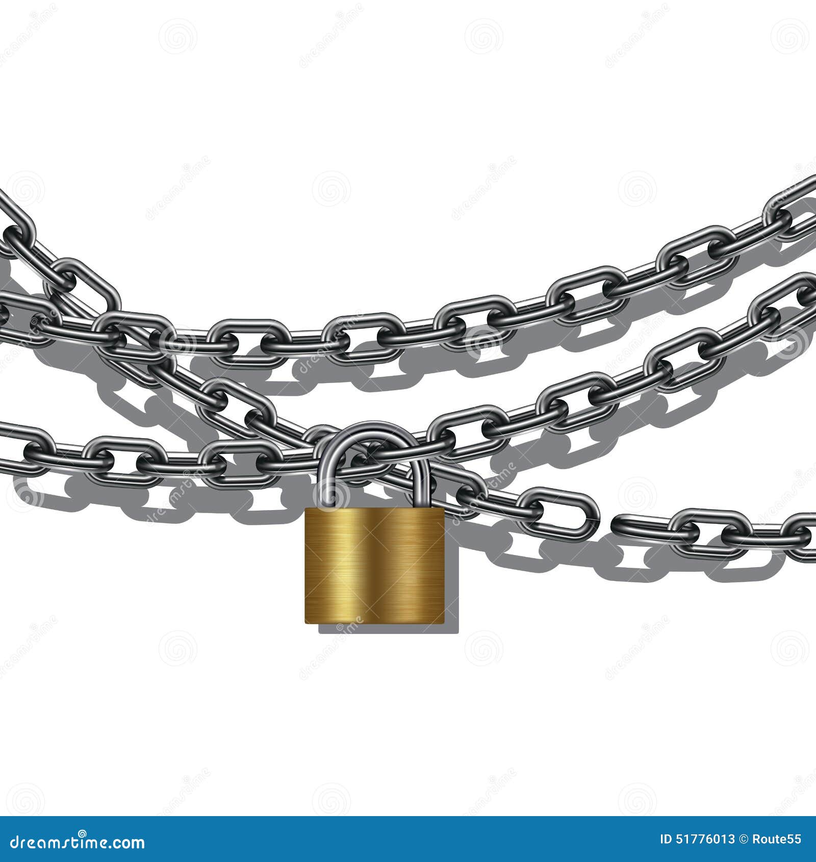 Padlock and chain stock vector. Illustration of retro - 51776013