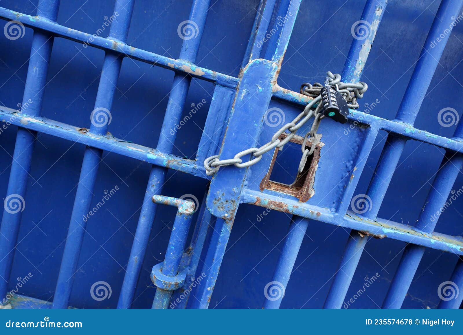 Padlock and Chain on Security Gate Stock Photo - Image of somerset ...