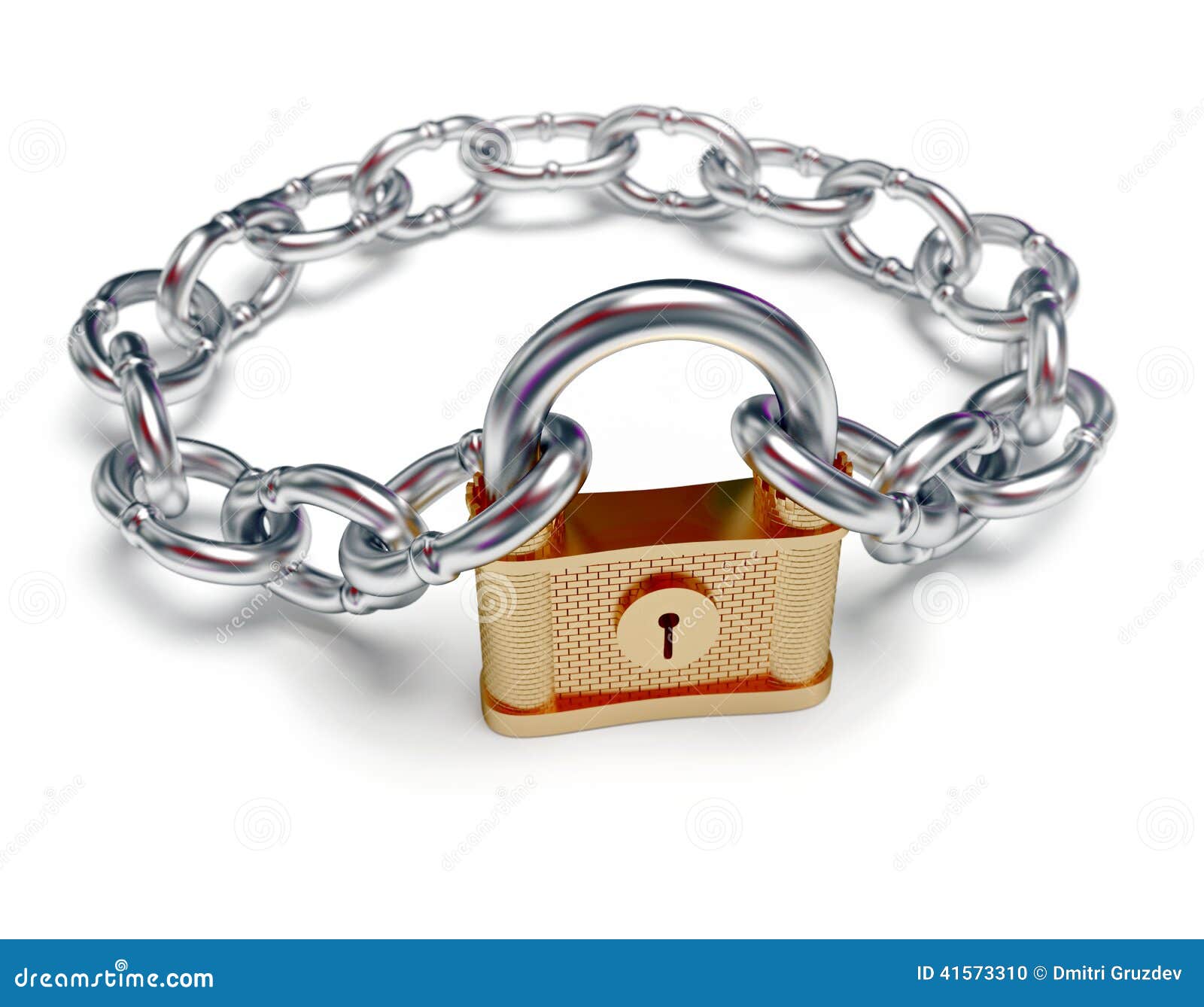 Padlock and chain stock illustration. Illustration of concept - 41573310