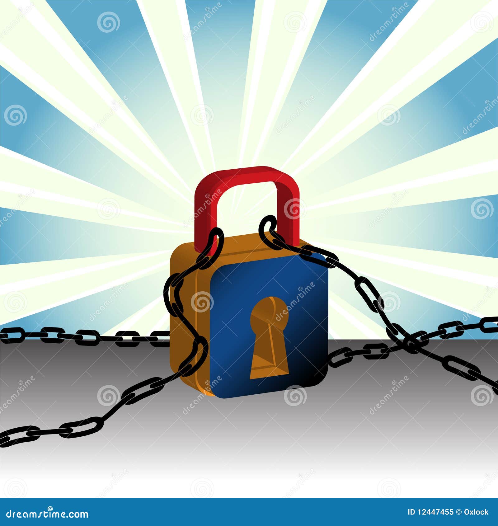 Padlock And Chains Isolated On White Background. Concept Of Protection ...