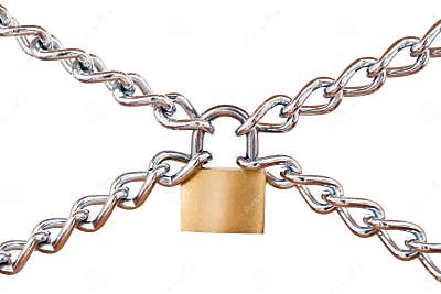 Padlock and chains stock image. Image of background, closeup - 15092007