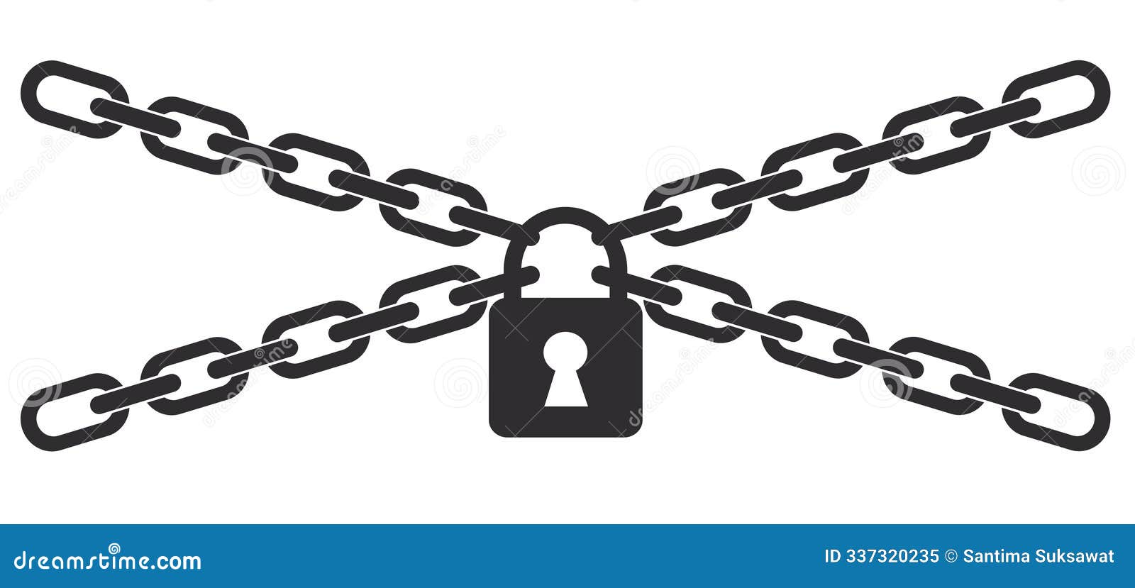 Padlock and Chains Vector Illustration Stock Illustration ...