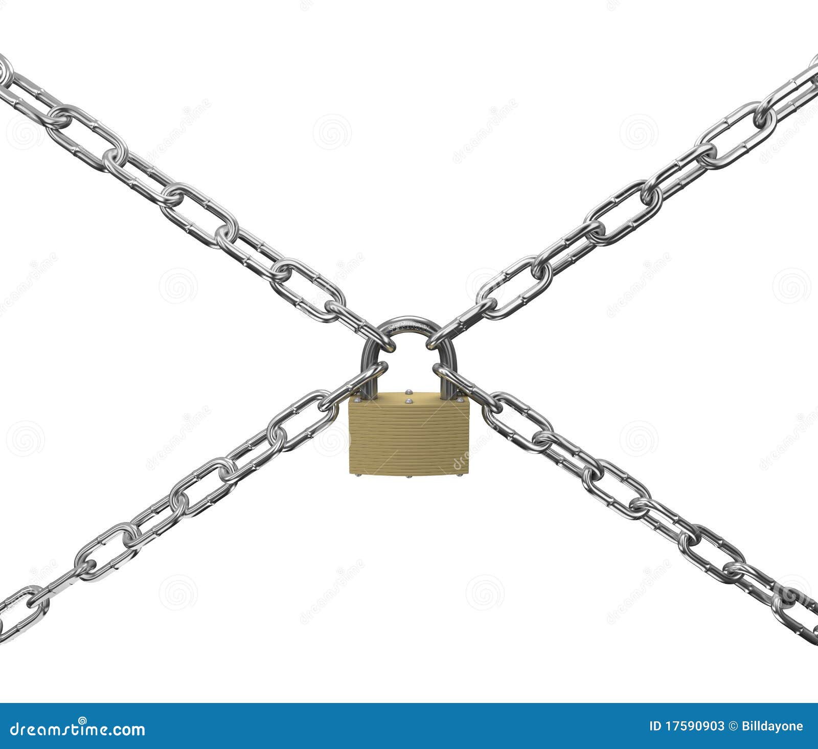 Padlock And Chains Isolated On White Background. Concept Of Protection ...