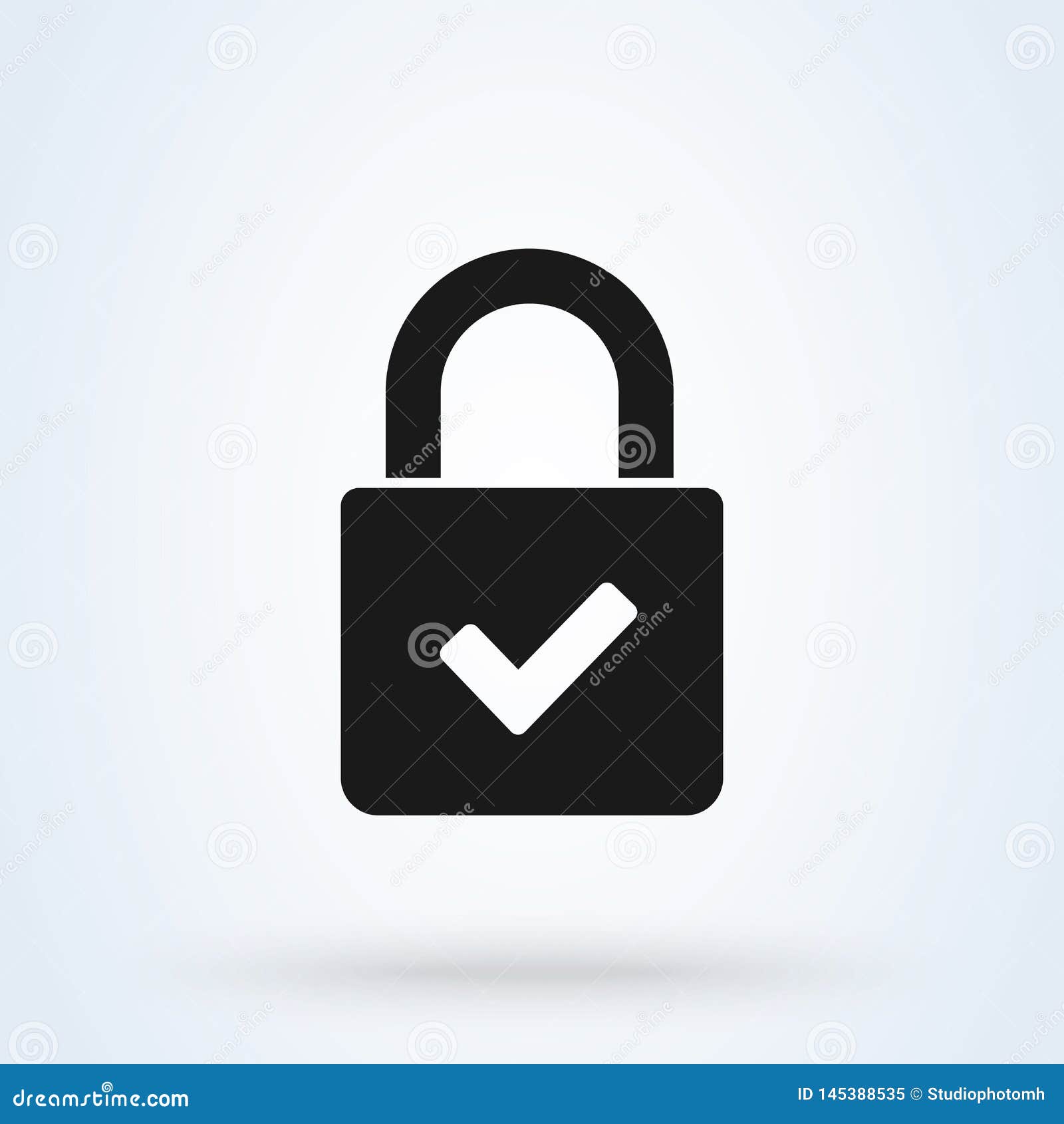 Padlock and Check Mark. Modern Flat Vector Icon Stock Vector ...