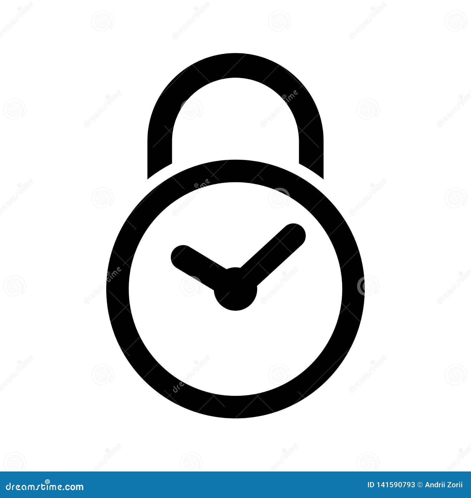 Padlock with Clock Icon. Vector Illustration Icon Concept of Closed ...