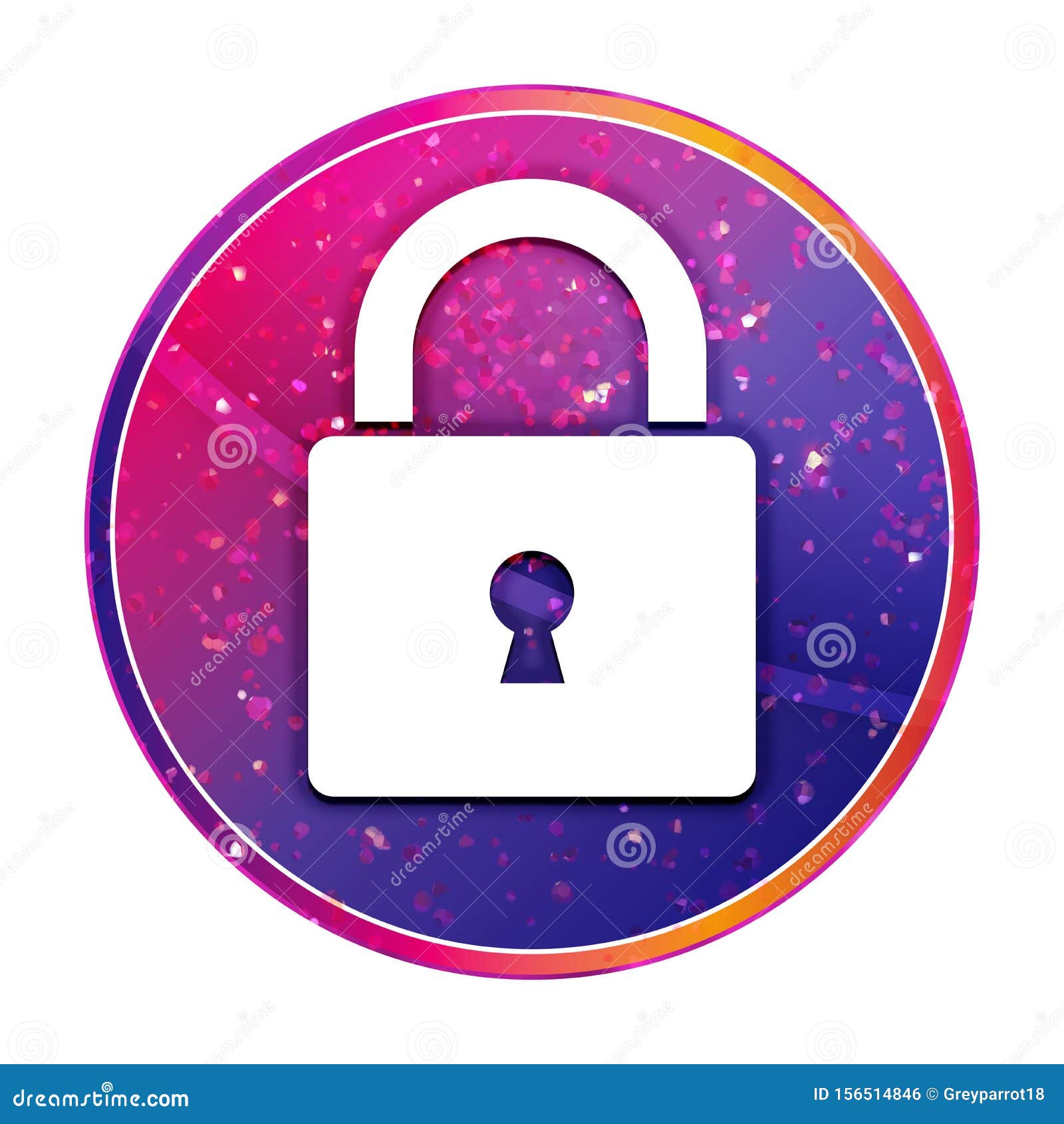 Padlock Close Icon Creative Trendy Colorful Round Button Illustration ...