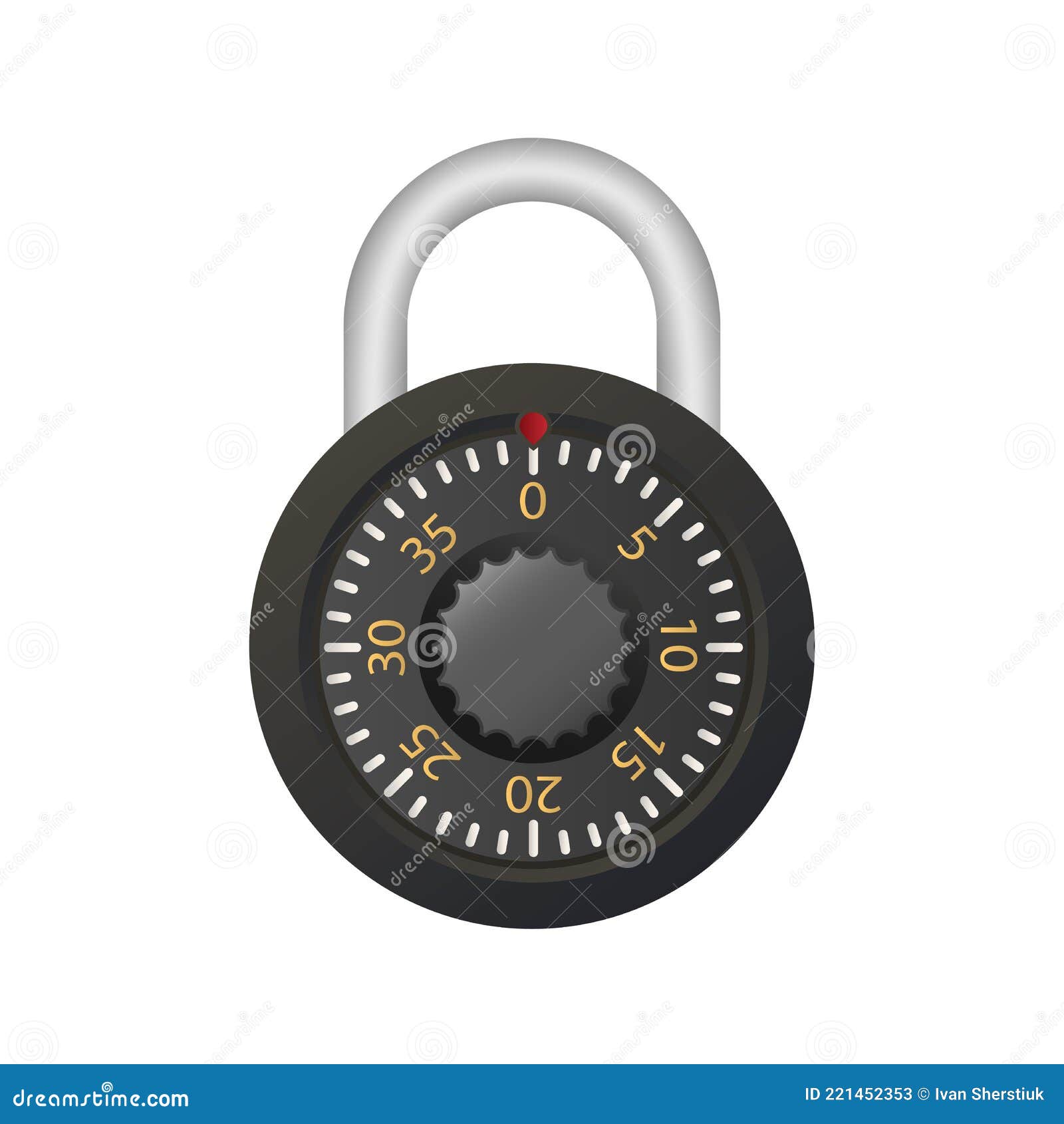 Padlock with Code. Padlock for Doors, Safes and Suitcases. Flat Style ...