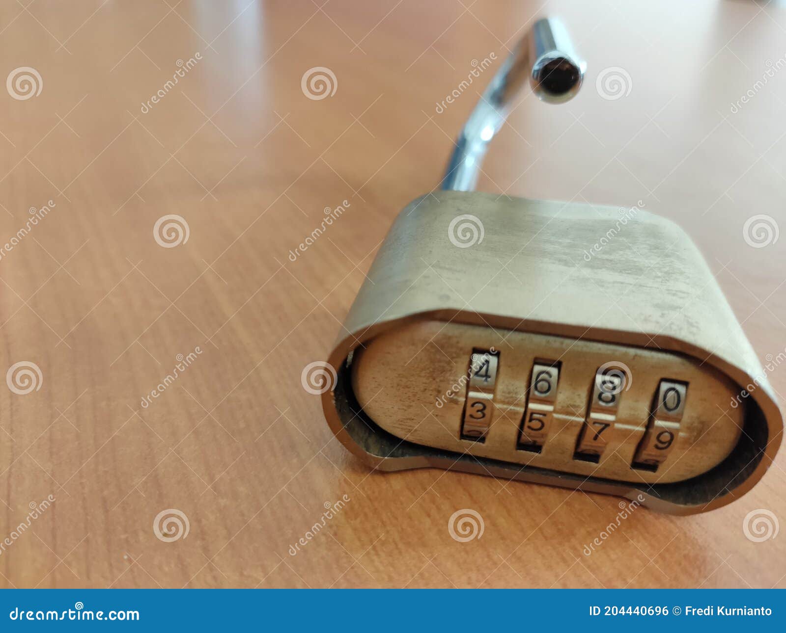 Padlock with code on table stock photo. Image of padlock - 204440696
