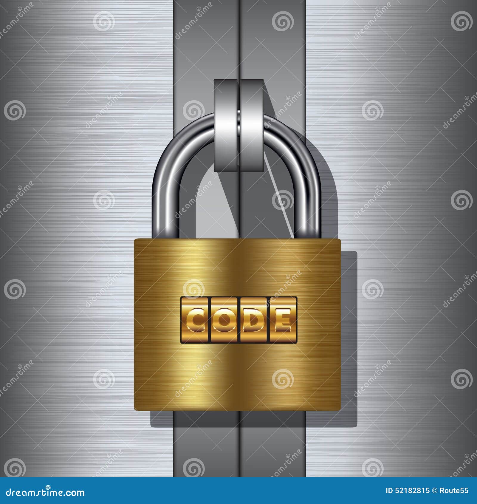 Padlock with Combination Code Stock Vector - Illustration of safe ...