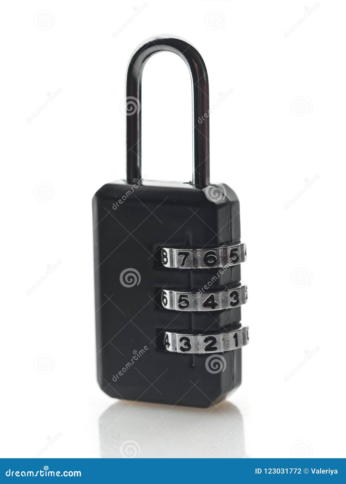 Padlock with Combination Lock, in Locked Position. Stock Photo - Image ...