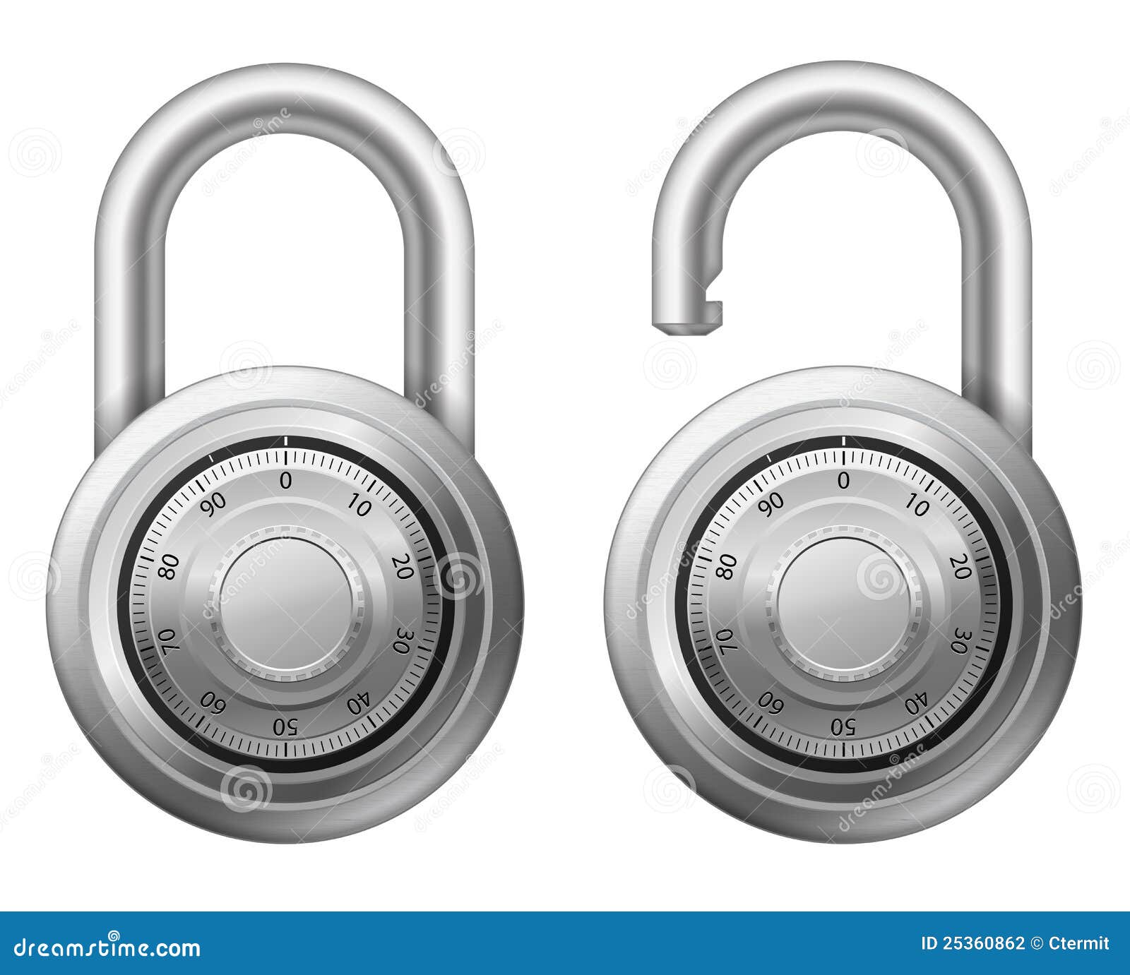 Padlock with Combination Lock Wheel Stock Vector - Illustration of ...