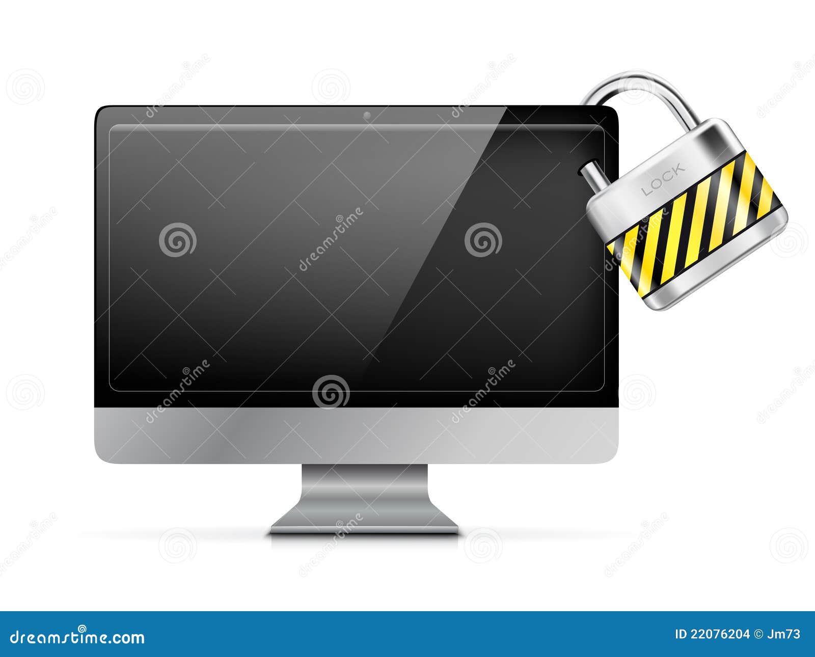 Padlock on a computer stock vector. Illustration of padlock - 22076204