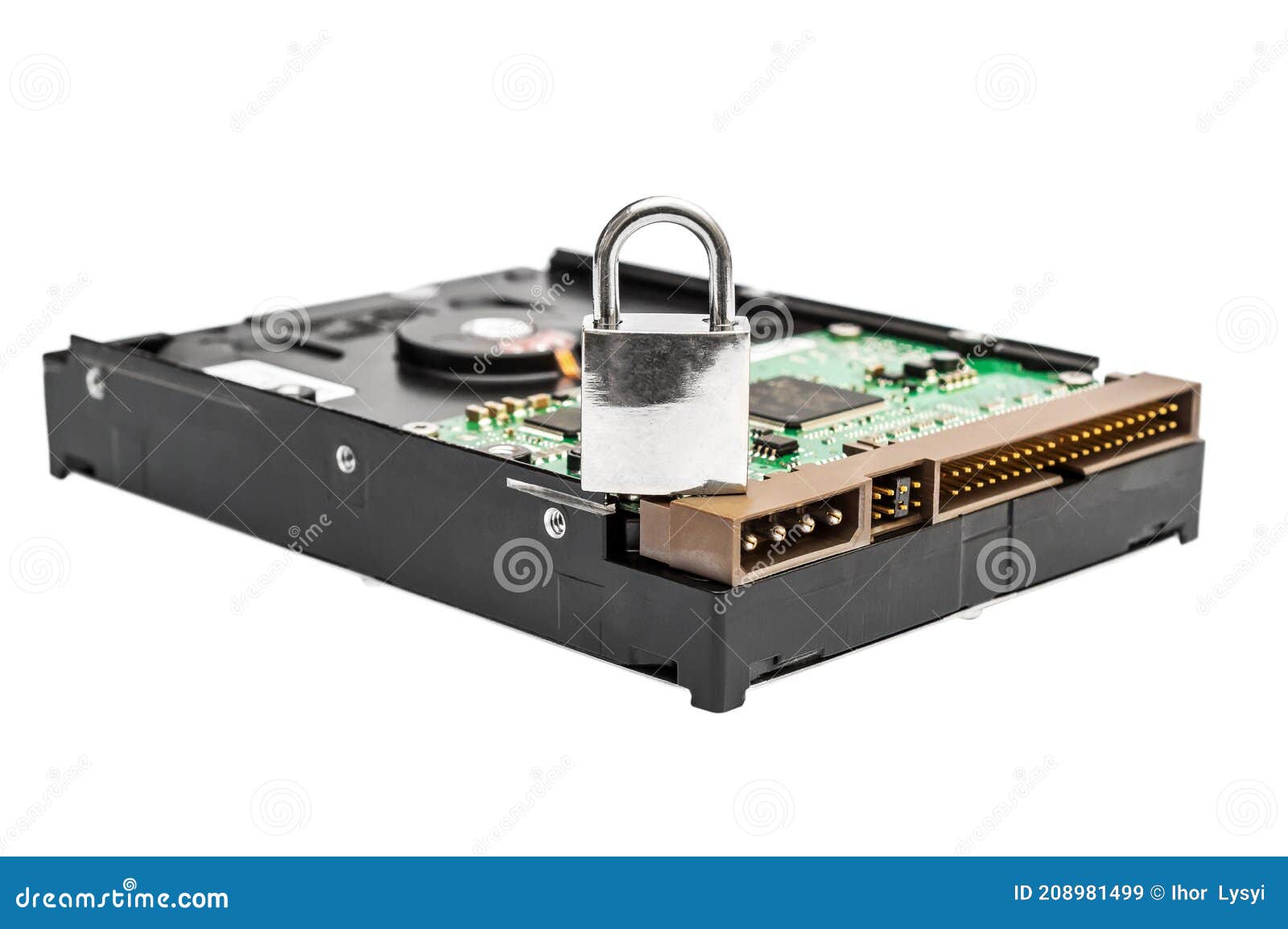 Padlock on the Computer Hard Disk Drive. Data Security Concept Stock ...