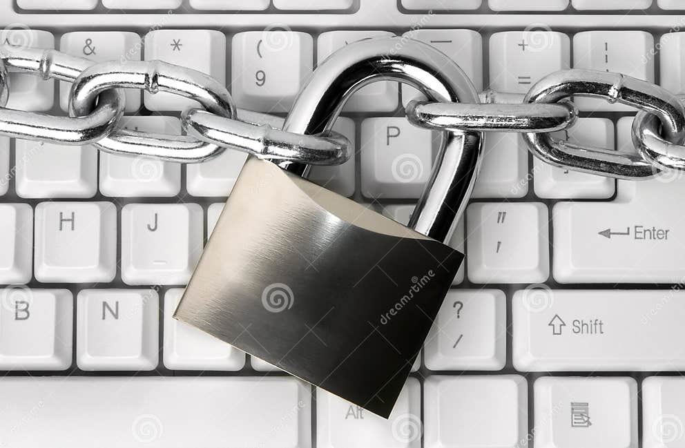 Padlock on a Computer Keyboard Stock Image - Image of protection, white ...