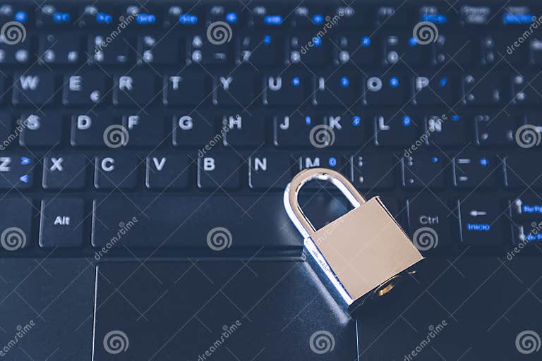 Padlock on a Computer Keyboard - Cybersecurity Concept Stock Photo ...