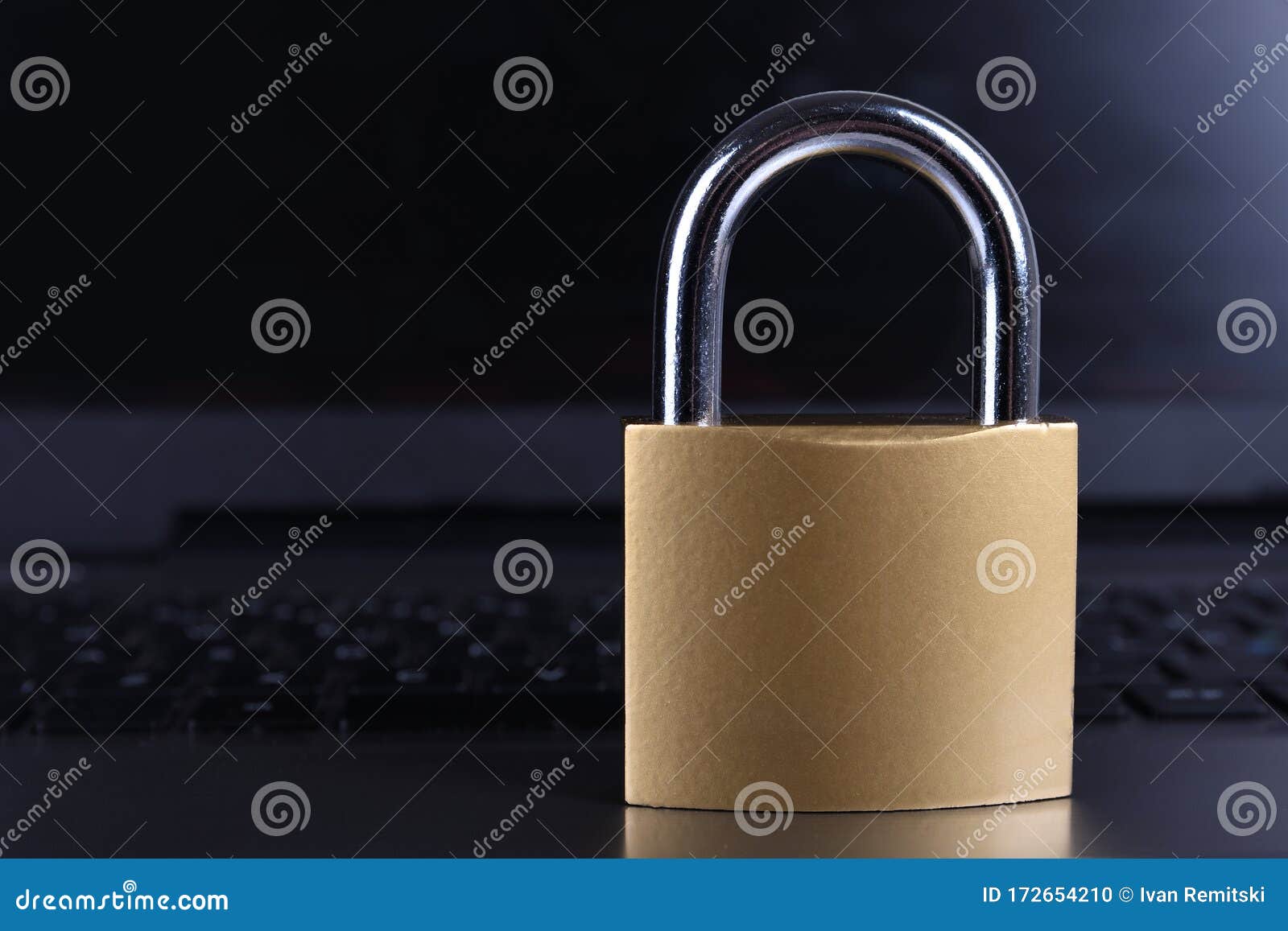 Padlock on Computer Keyboard. Internet Data Privacy Information ...