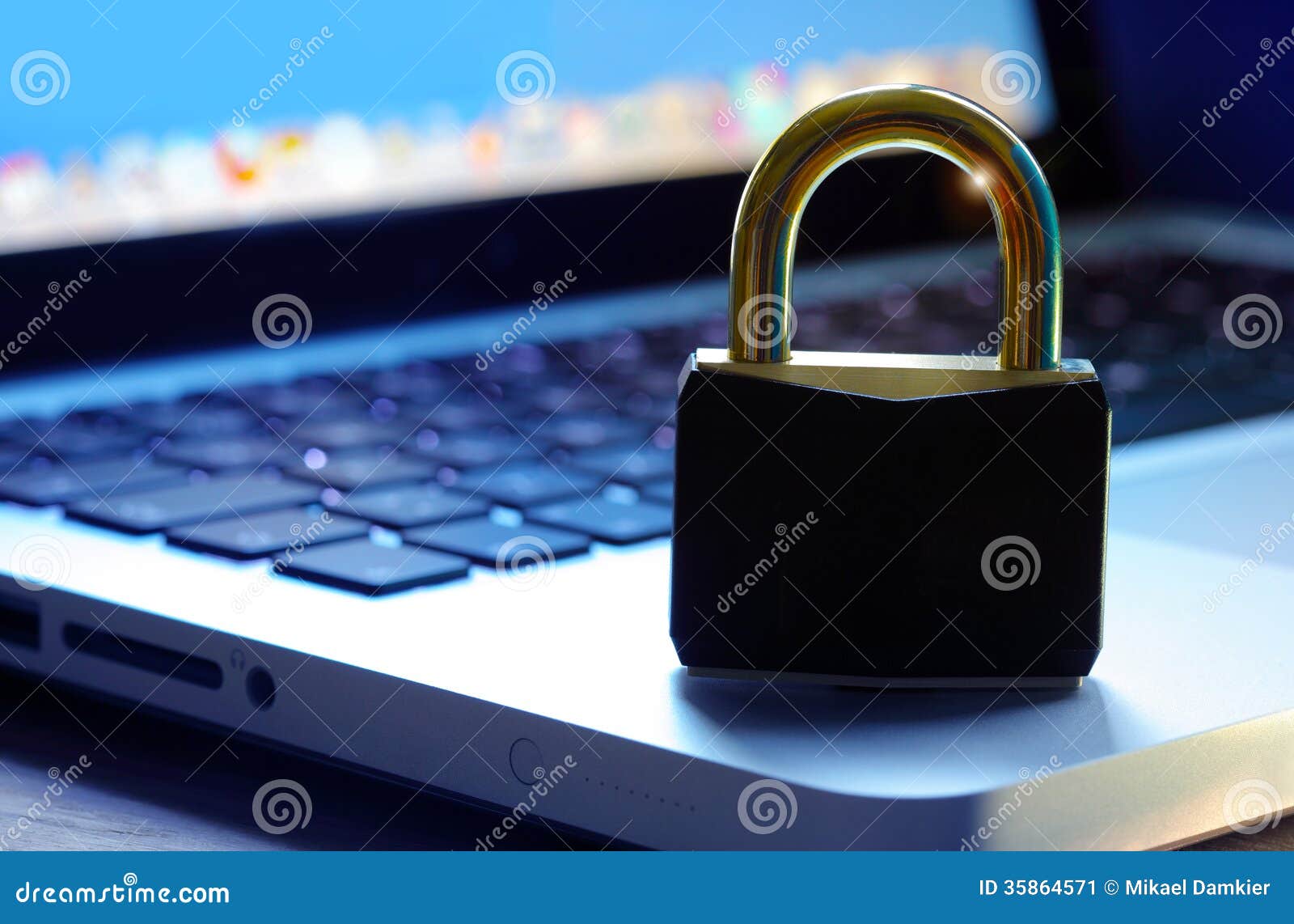 Padlock on Computer Keyboard Stock Image - Image of computer, hacker ...
