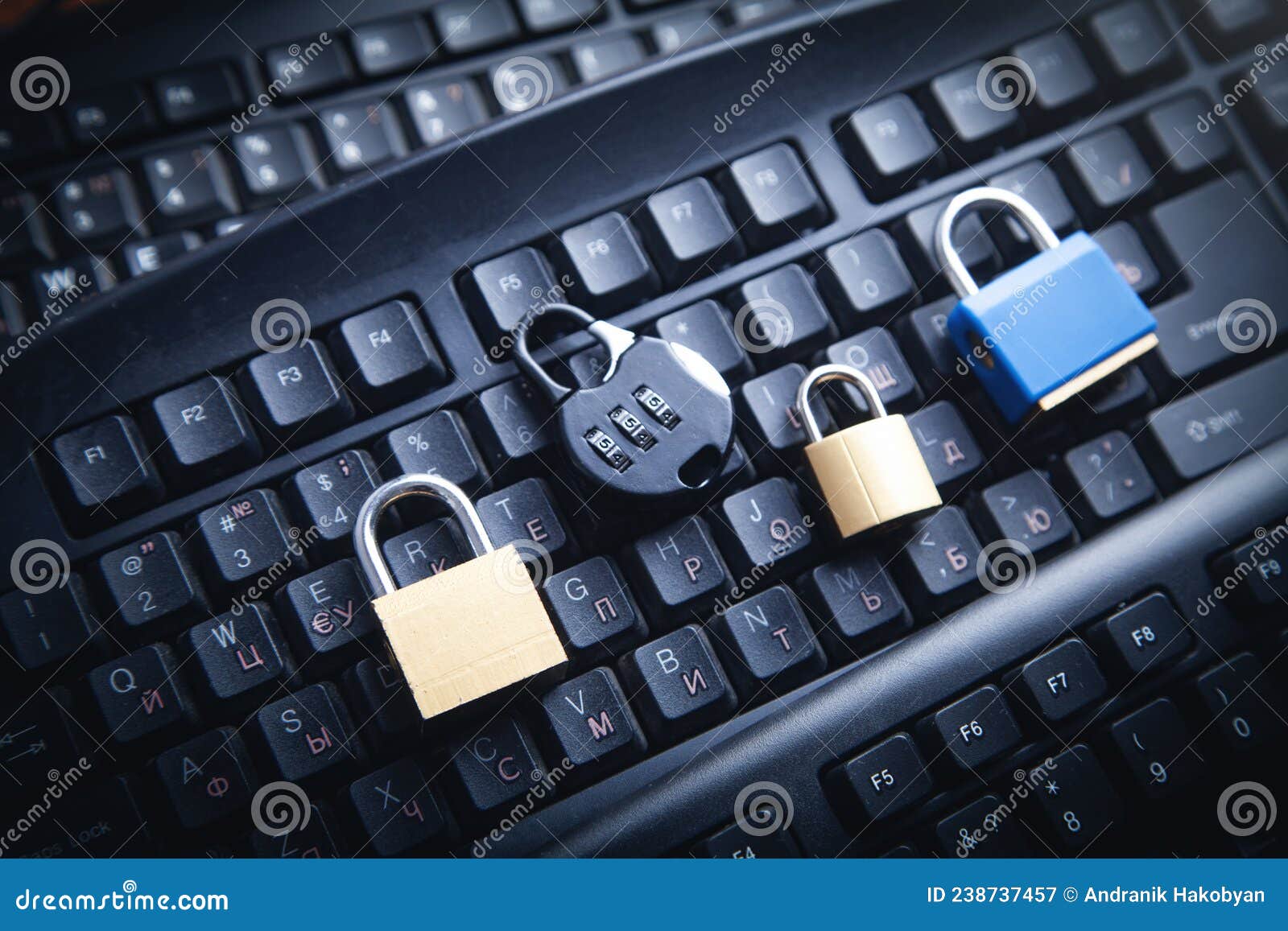 Padlock and Computer Keyboard. Security Stock Image - Image of ...