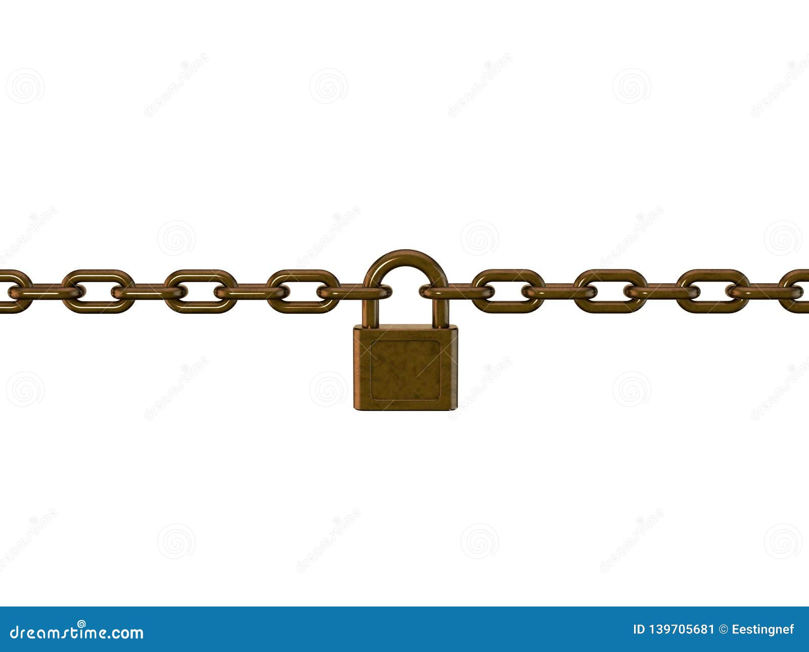 Padlock Connecting Chains.Isolated on White Background Stock ...