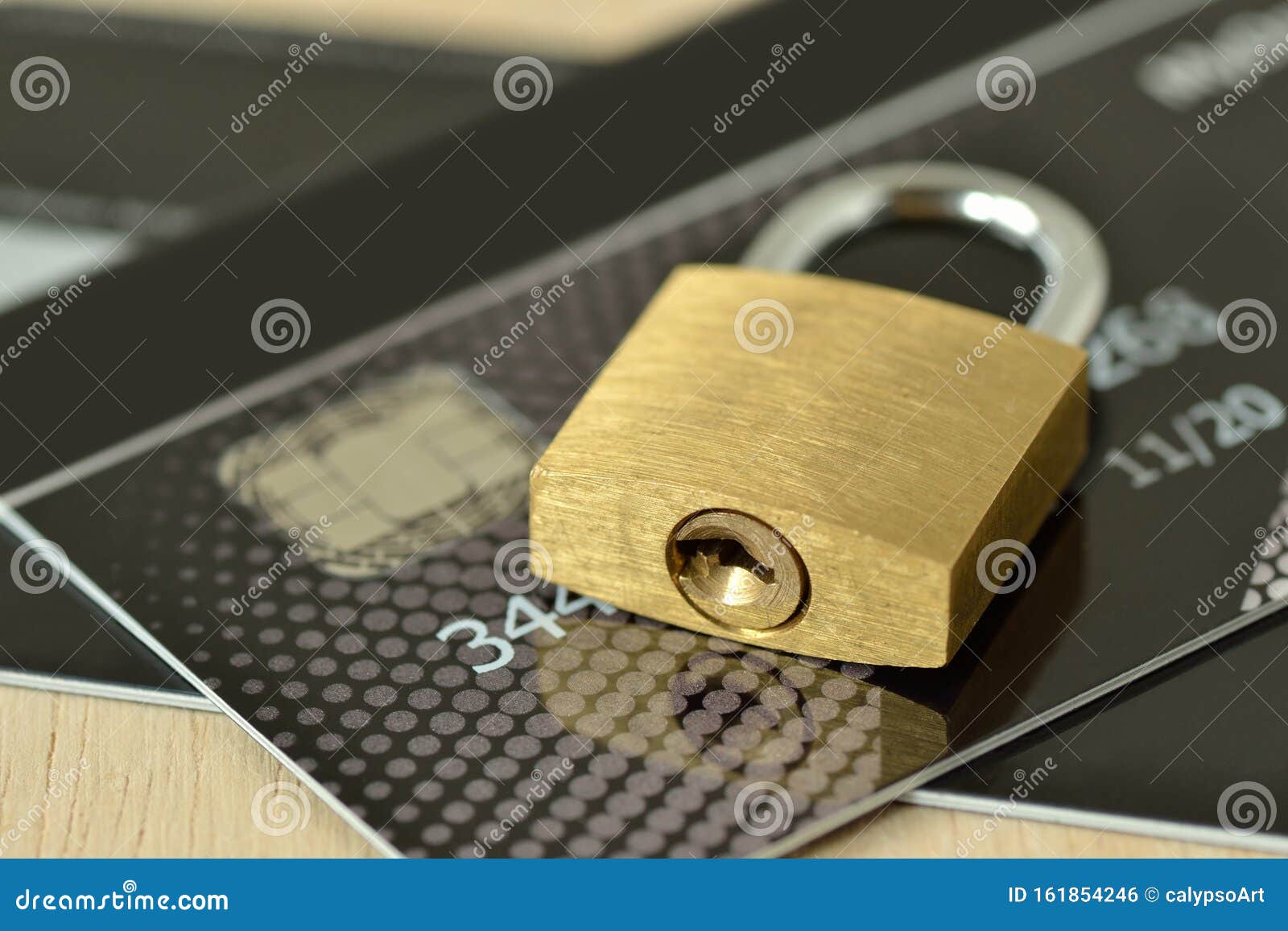 Padlock on Credit Card - Concept of Security and Protected Paying Stock ...