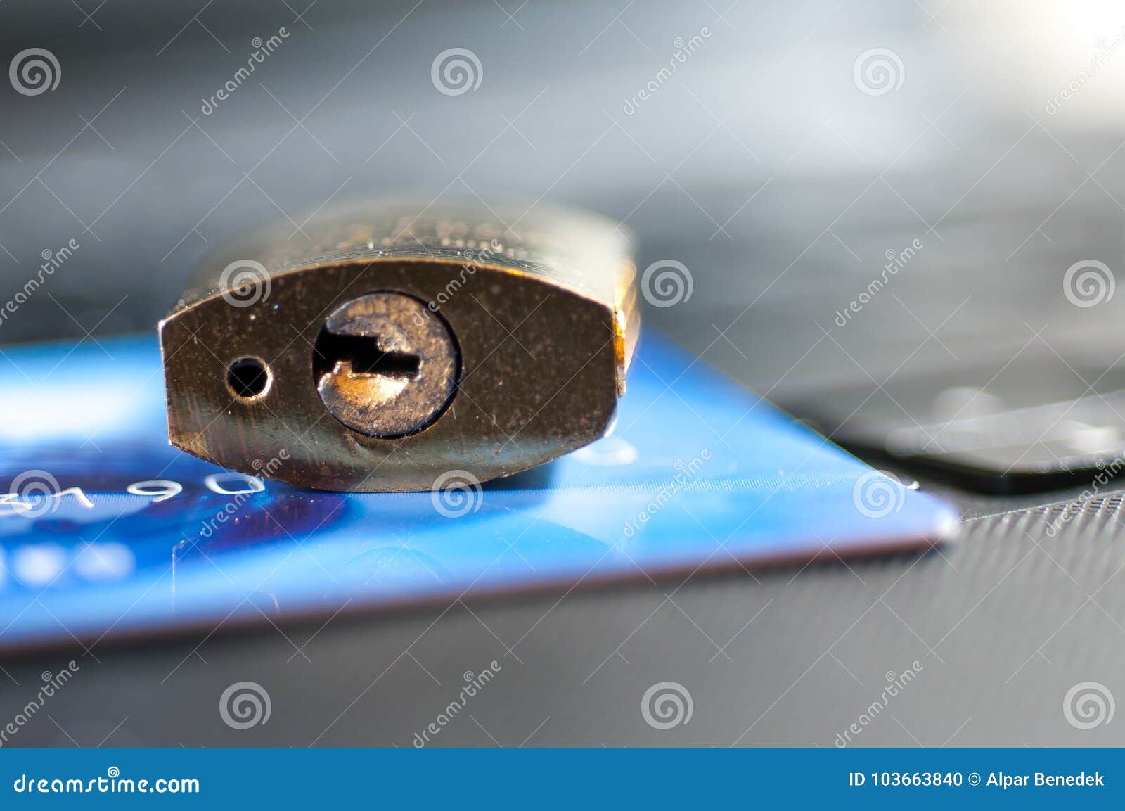Padlock on Credit Card, Laptop. Stock Photo - Image of crime, online ...
