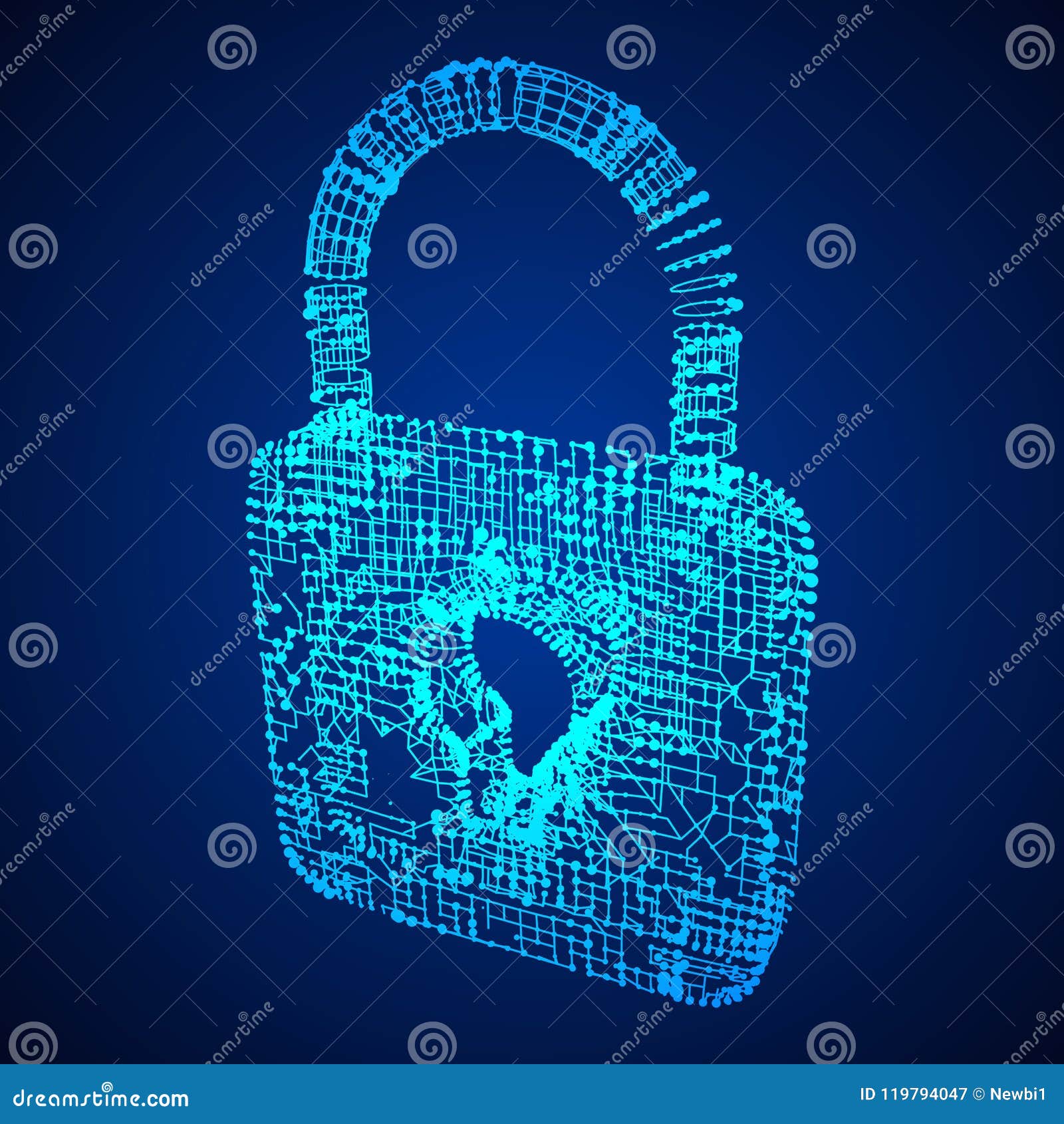 Padlock Cyber Security Concept Stock Vector - Illustration of mesh ...