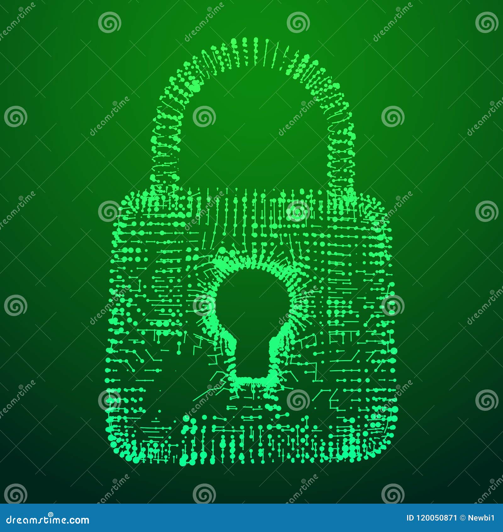 Padlock Cyber Security Concept Stock Vector - Illustration of padlock ...