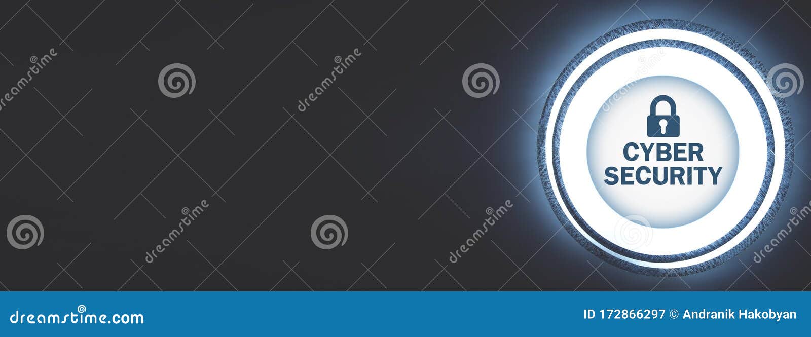 Padlock with a Cyber Security Text on Light Round Stock Image - Image ...